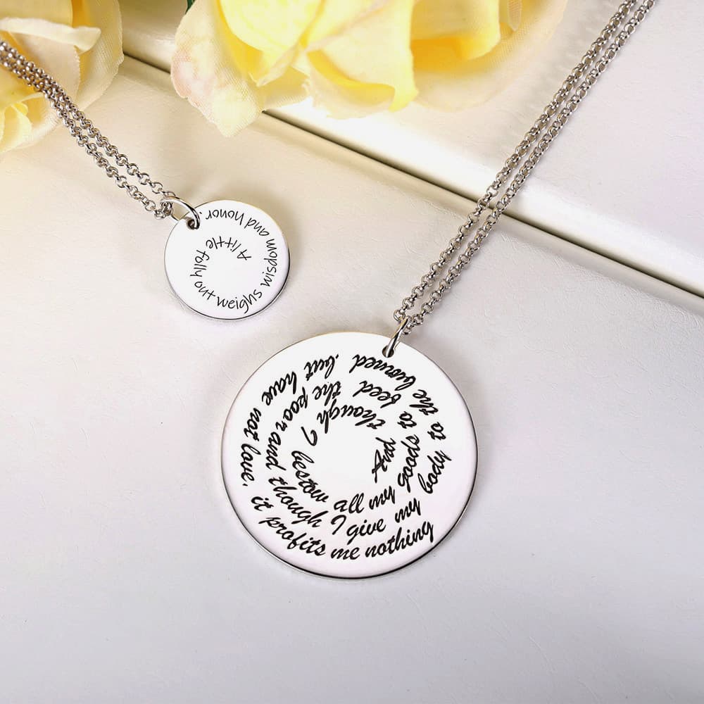 Custom Engraved Quote Necklace for Mom Gifts - CALLIE