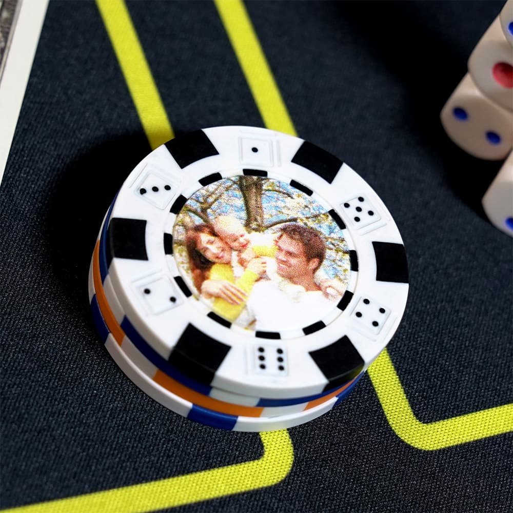 Custom Poker Chips 25pc with Photo and Engraving - CALLIE
