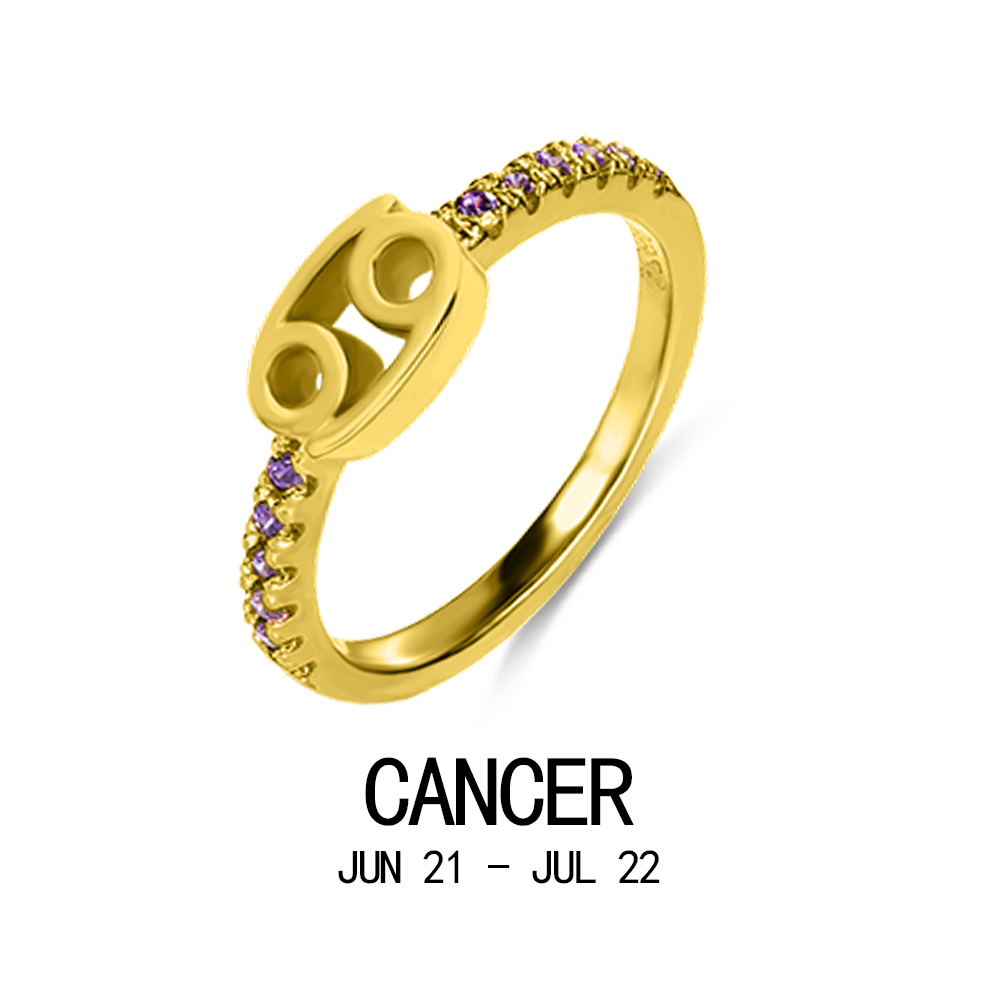 Personalized Birthstone Aries Zodiac Ring - CALLIE