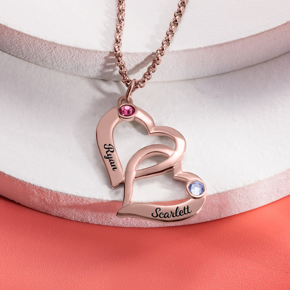 Collier en Argent Personnalisé avec Prénom Gravé sur 1-4 Cœurs ...