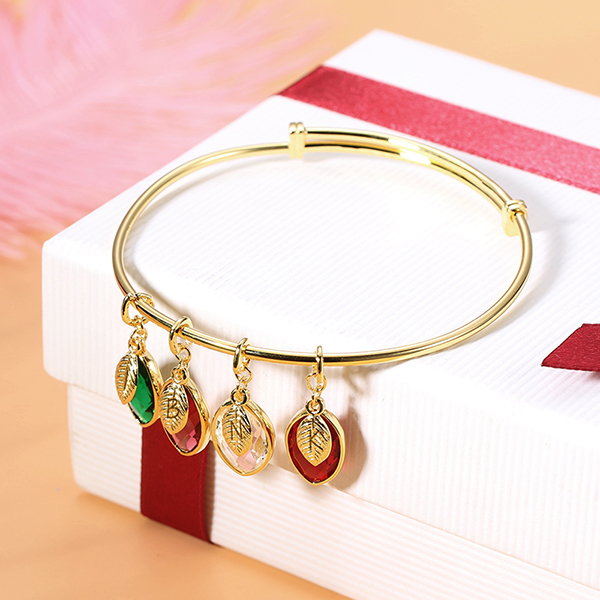 Mom Bracelet with Custom Leaves Birthstones & Initials Family ...