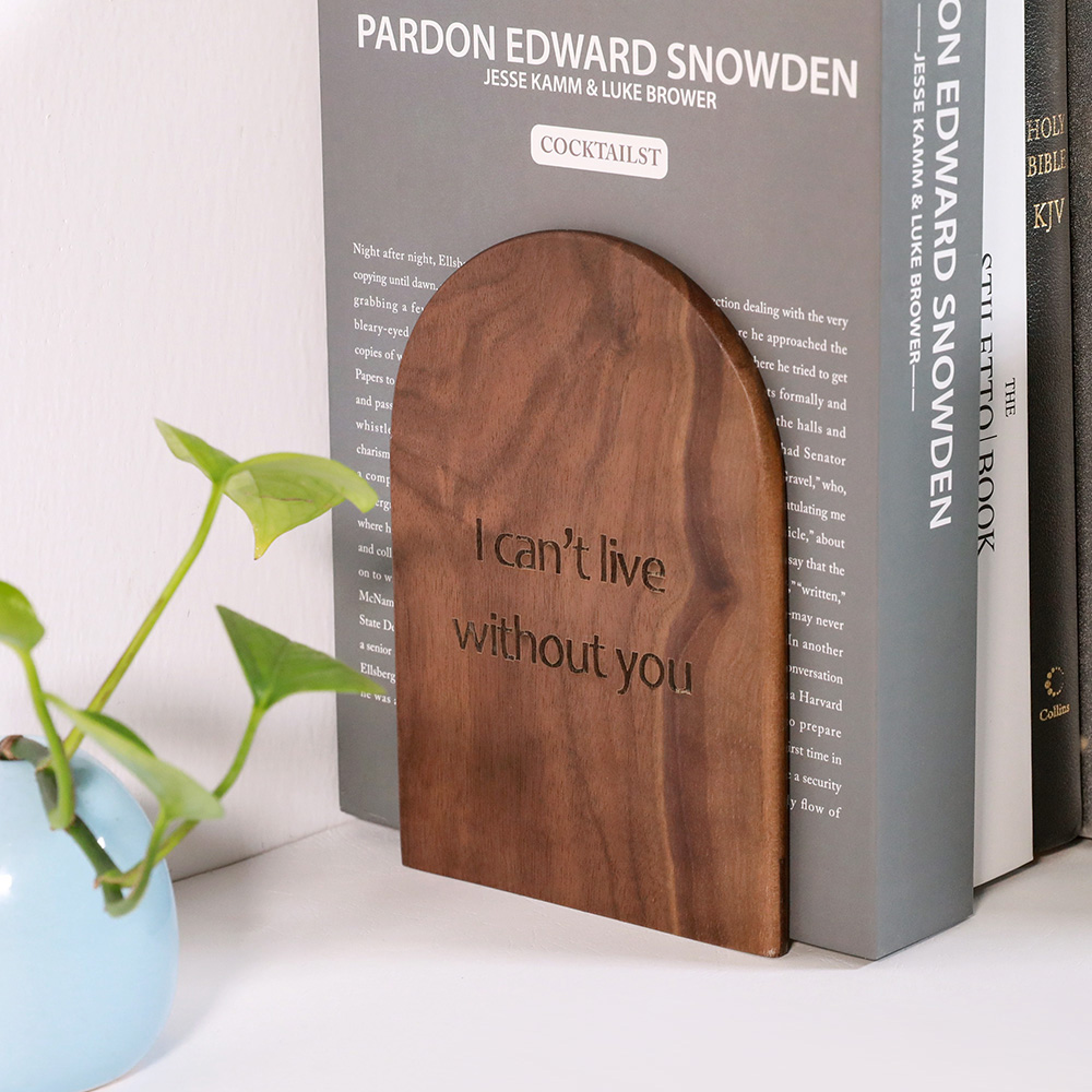 Custom Engraved Wooden Bookends Bookworm Gifts Reading Gifts - CALLIE