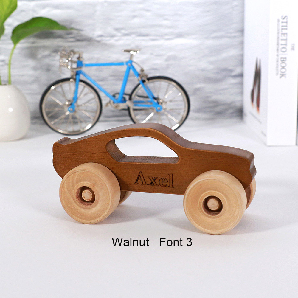 Personalized Name Wooden Toy Car For Kids First Birthday Gift Baby ...