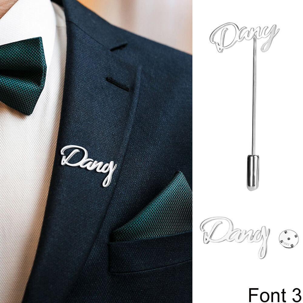 Custom Brooch Lapel Pins With Initial Name for Men - CALLIE