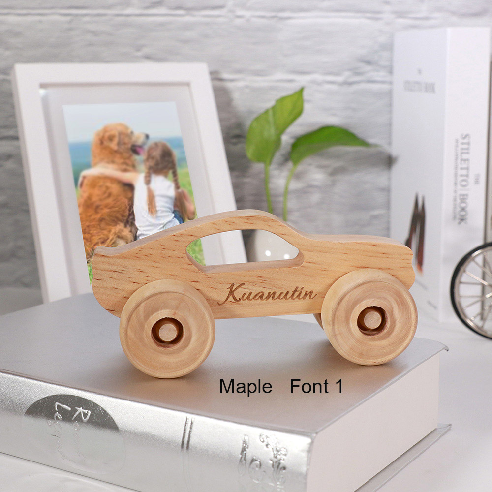 Personalized Name Wooden Toy Car For Kids First Birthday Gift Baby ...
