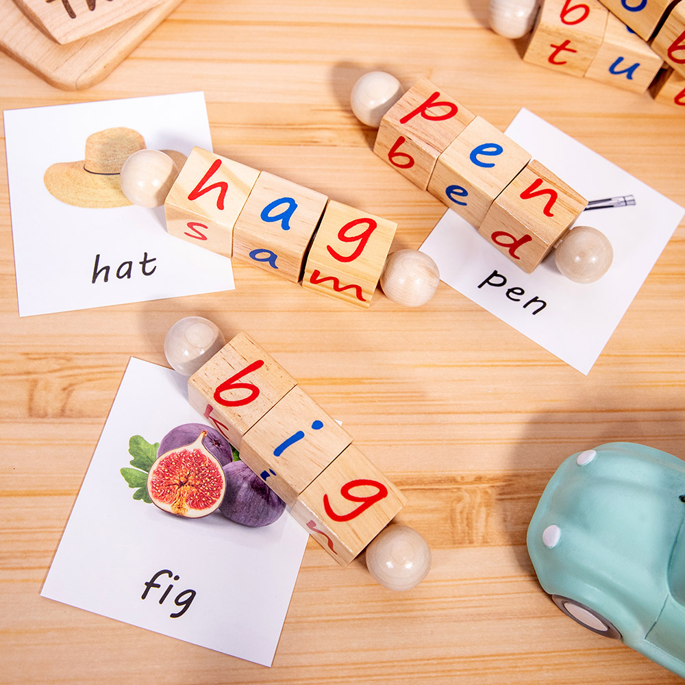 Children Gifts - The Original Montessori Reading Block and Cards Set ...