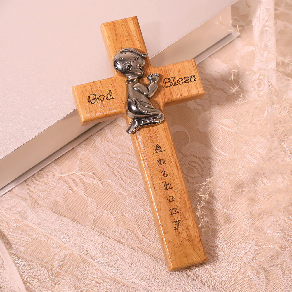 Wood Blessing Cross First Communion Baptism Gifts for Children - CALLIE