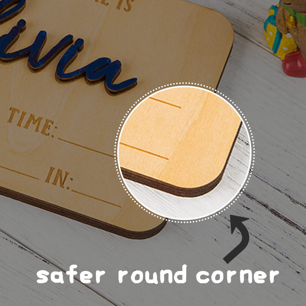 Callie Wood Baby Announcement Board Sign with Custom Name - CALLIE