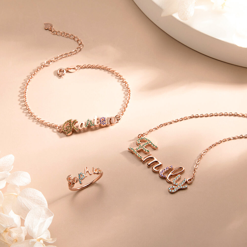 Callie Colorful Gemstone Name Jewelry Series - Necklace/Ring/Bracelt ...