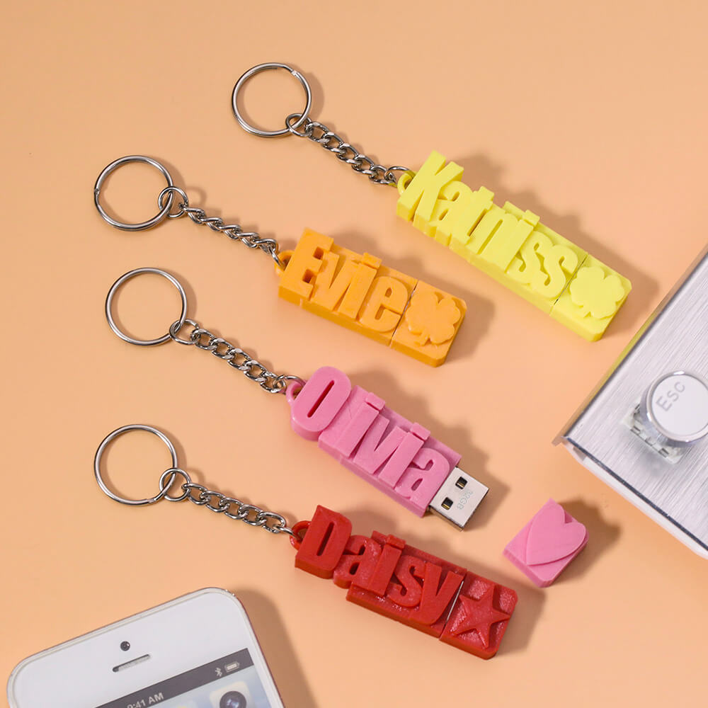 Personalized 3D Print Name Keychain USB Flash Drive - CALLIE