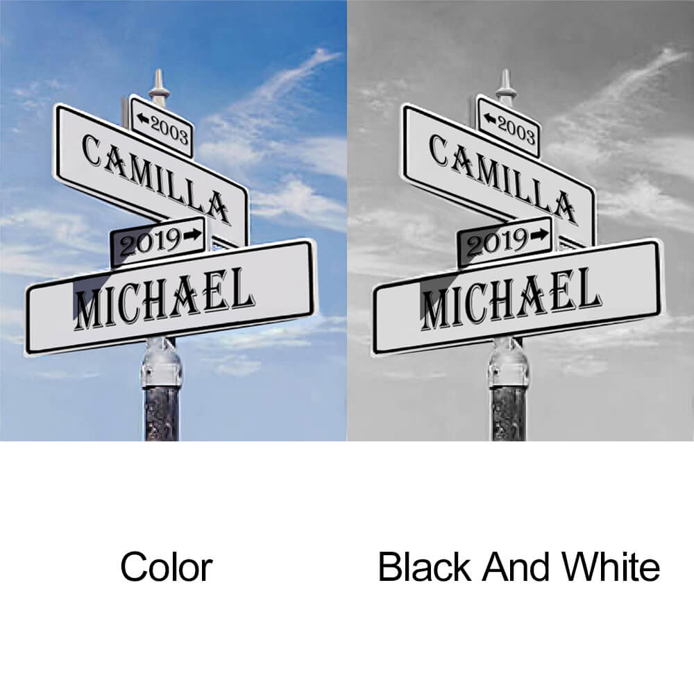 5th-50th Anniversary Custom Wedding Street Sign Art by Year with Double ...