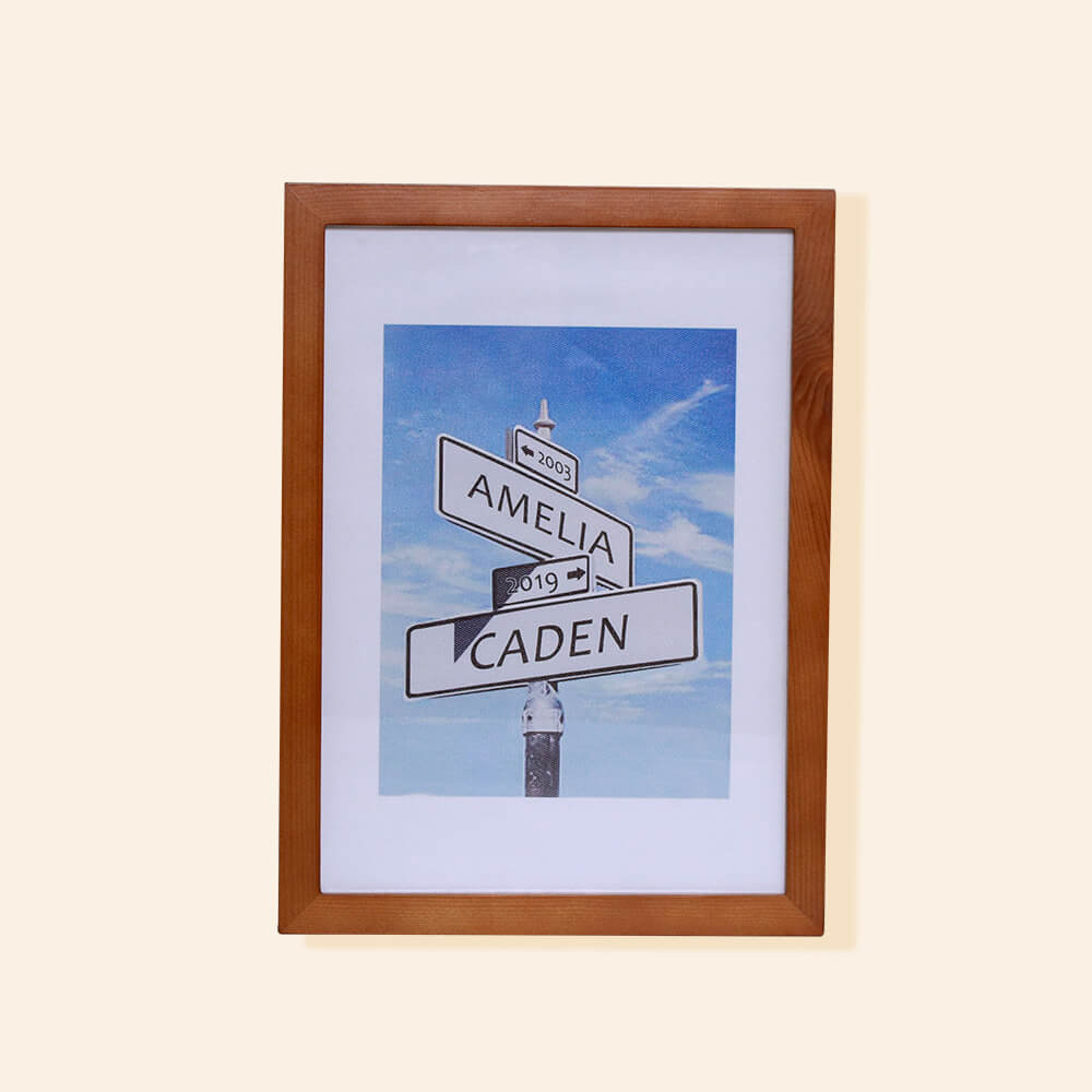 5th-50th Anniversary Custom Wedding Street Sign Art by Year with Double ...