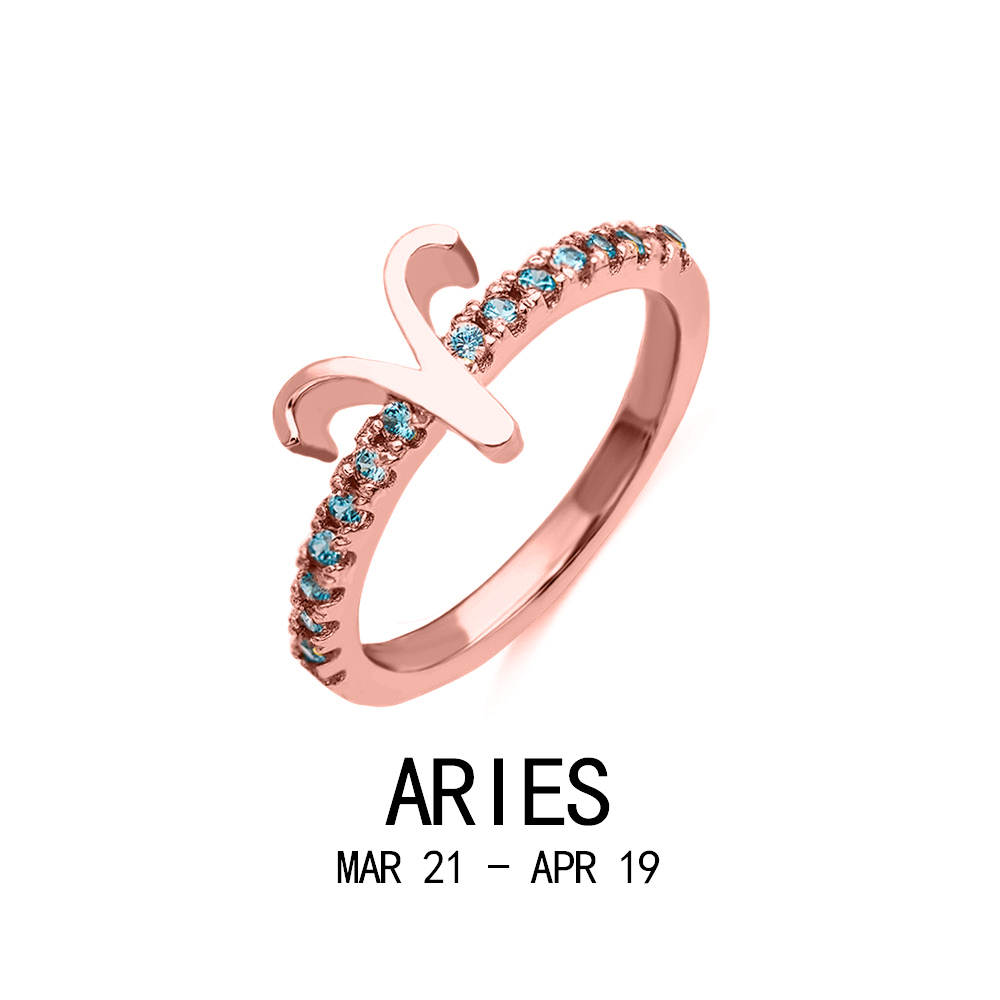 Personalized Birthstone Taurus Zodiac Ring - CALLIE