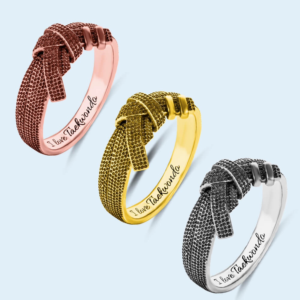 Personalized Engraved Martial Art Belt Ring, Karate, Judo, BJJ ...