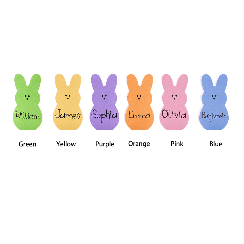 Easter Bunnies Peeps Decoration Set Custom Names & Base | Callie - CALLIE