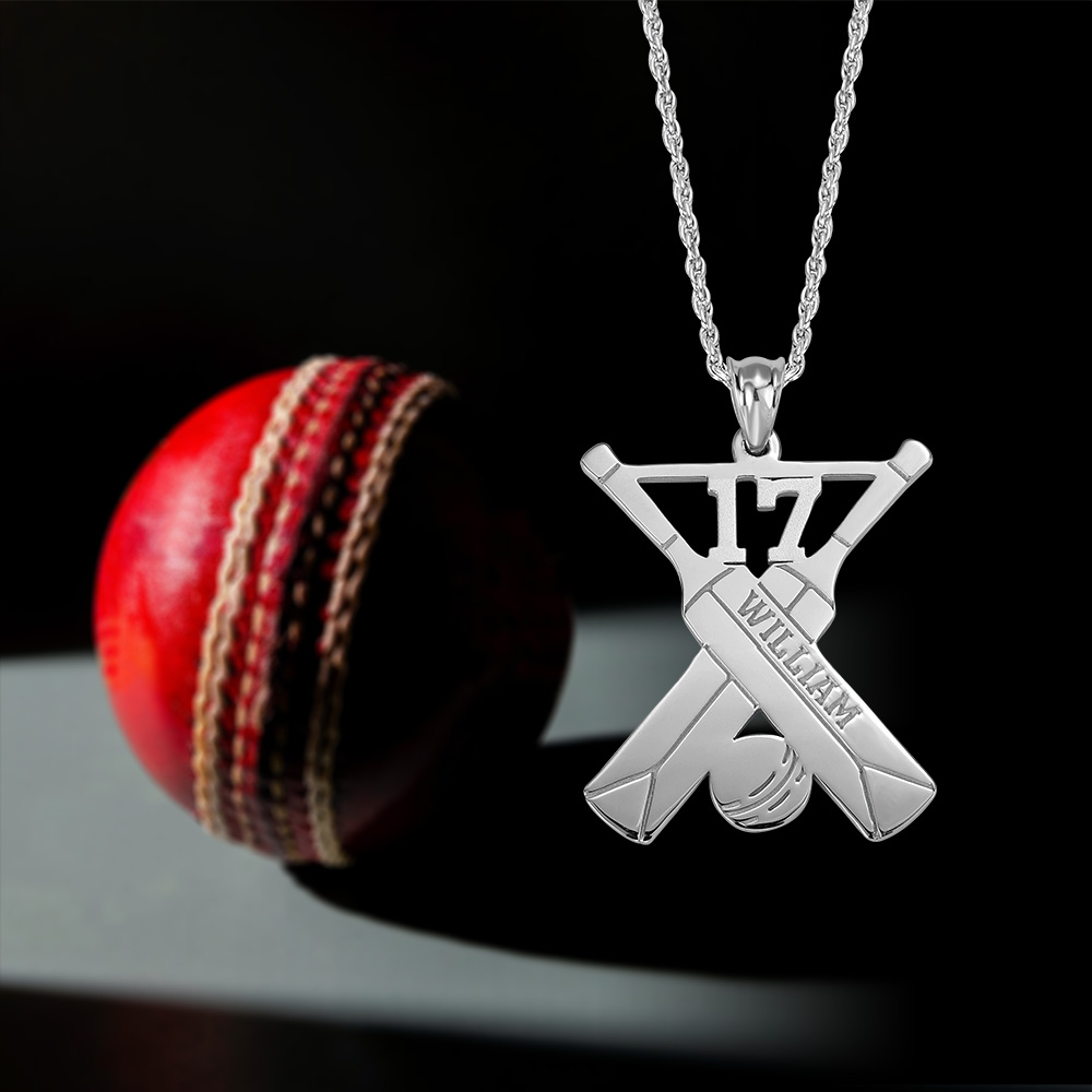 Personalized Cricket Necklace with Number & Name Gift - CALLIE