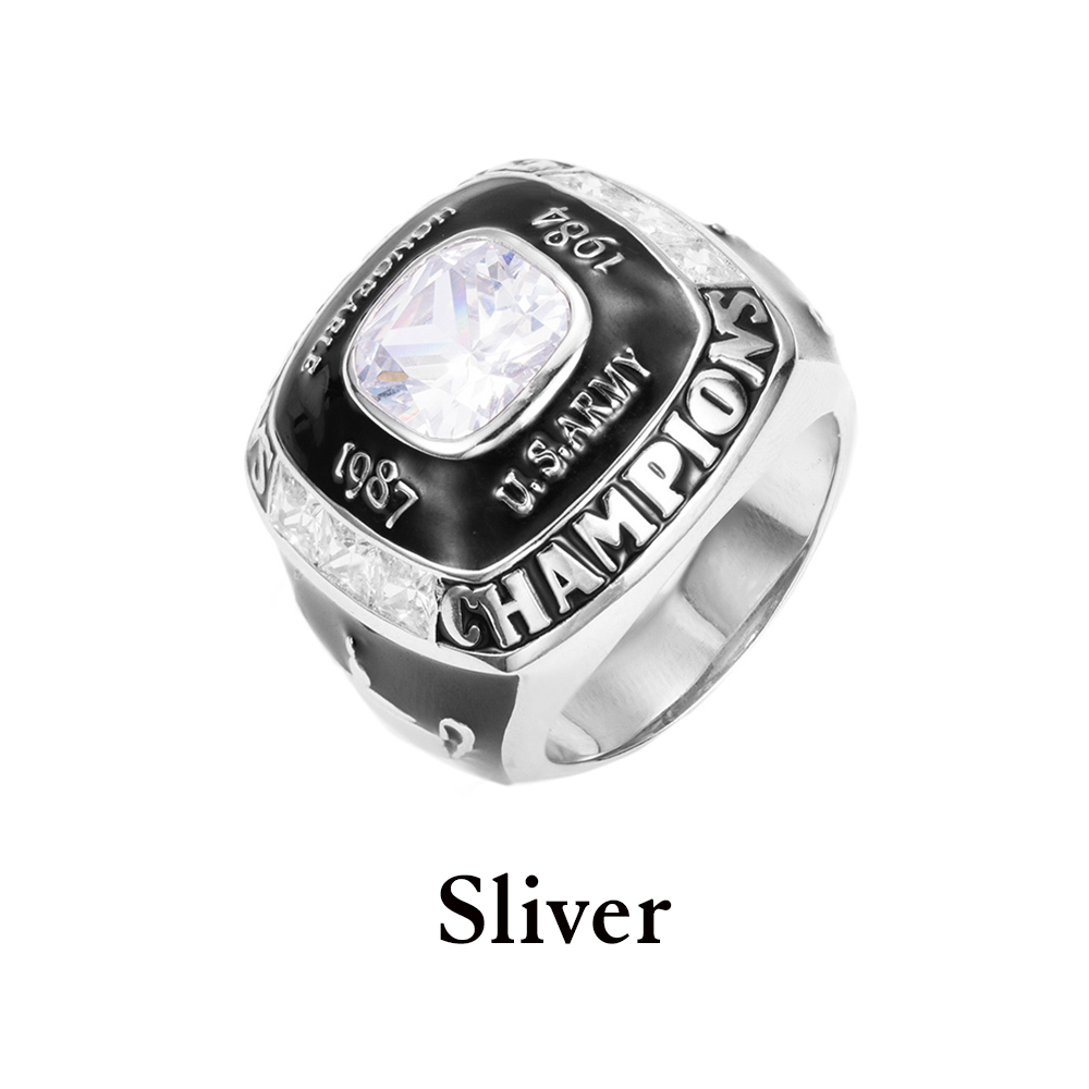 Custom Engraved Championship Ring, Gemstone Sports Rings - CALLIE