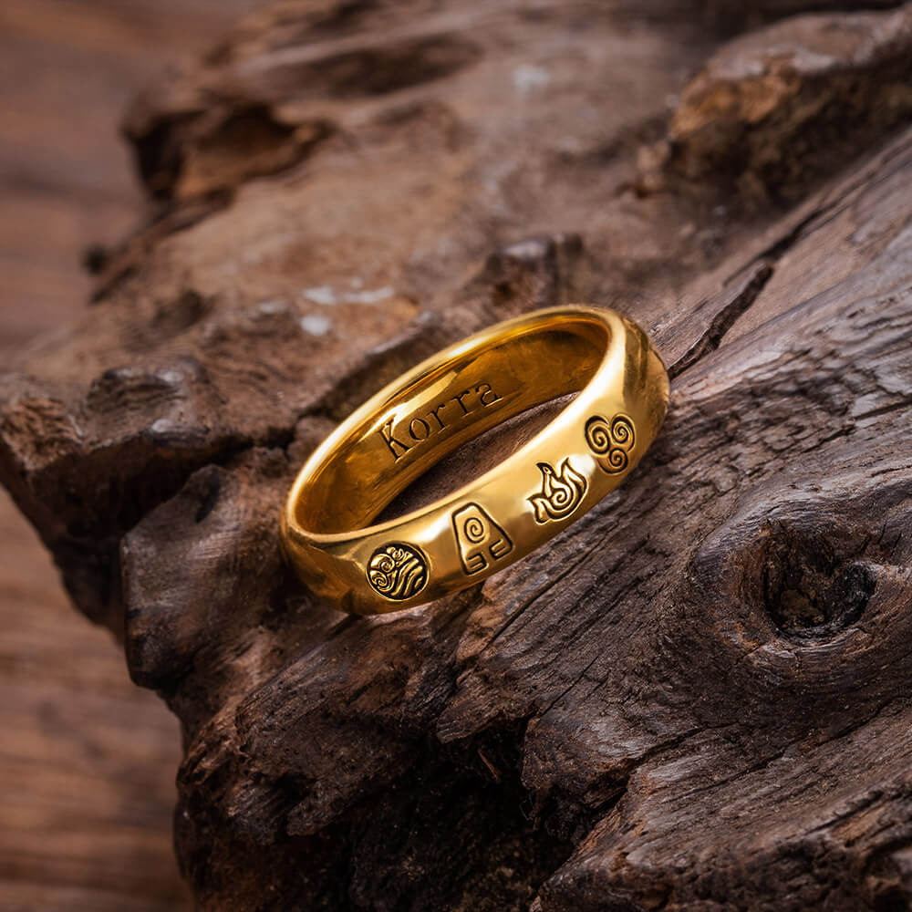 Personalized Avatar The Last Airbender 4 Elements Ring Air Nomad, Tribe ...