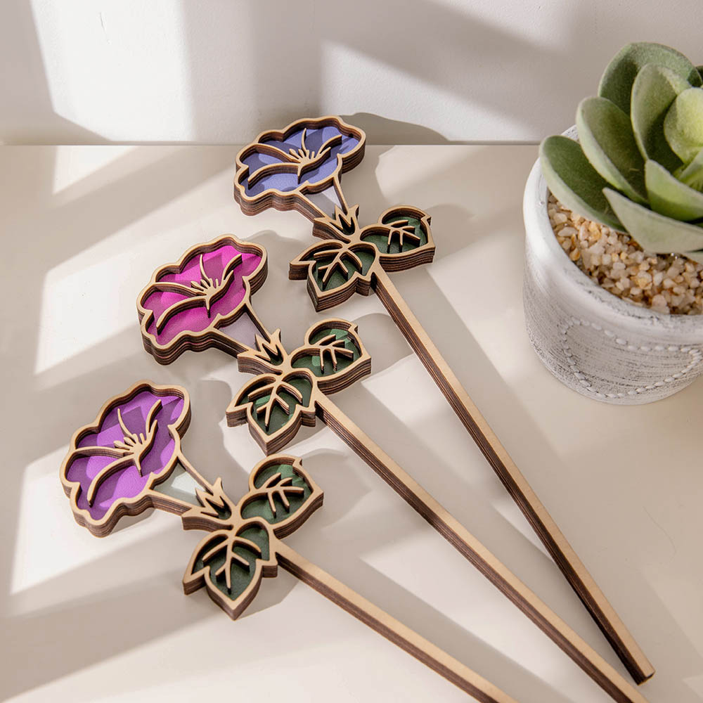 Personalized Wood Birth Flower by Month Birthday Gifts - CALLIE