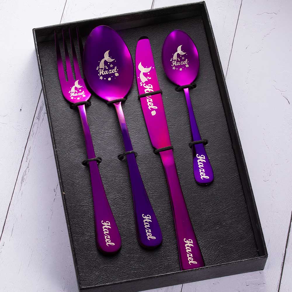 Personalized Mermaid Cutlery Set Gifts for Girls - CALLIE