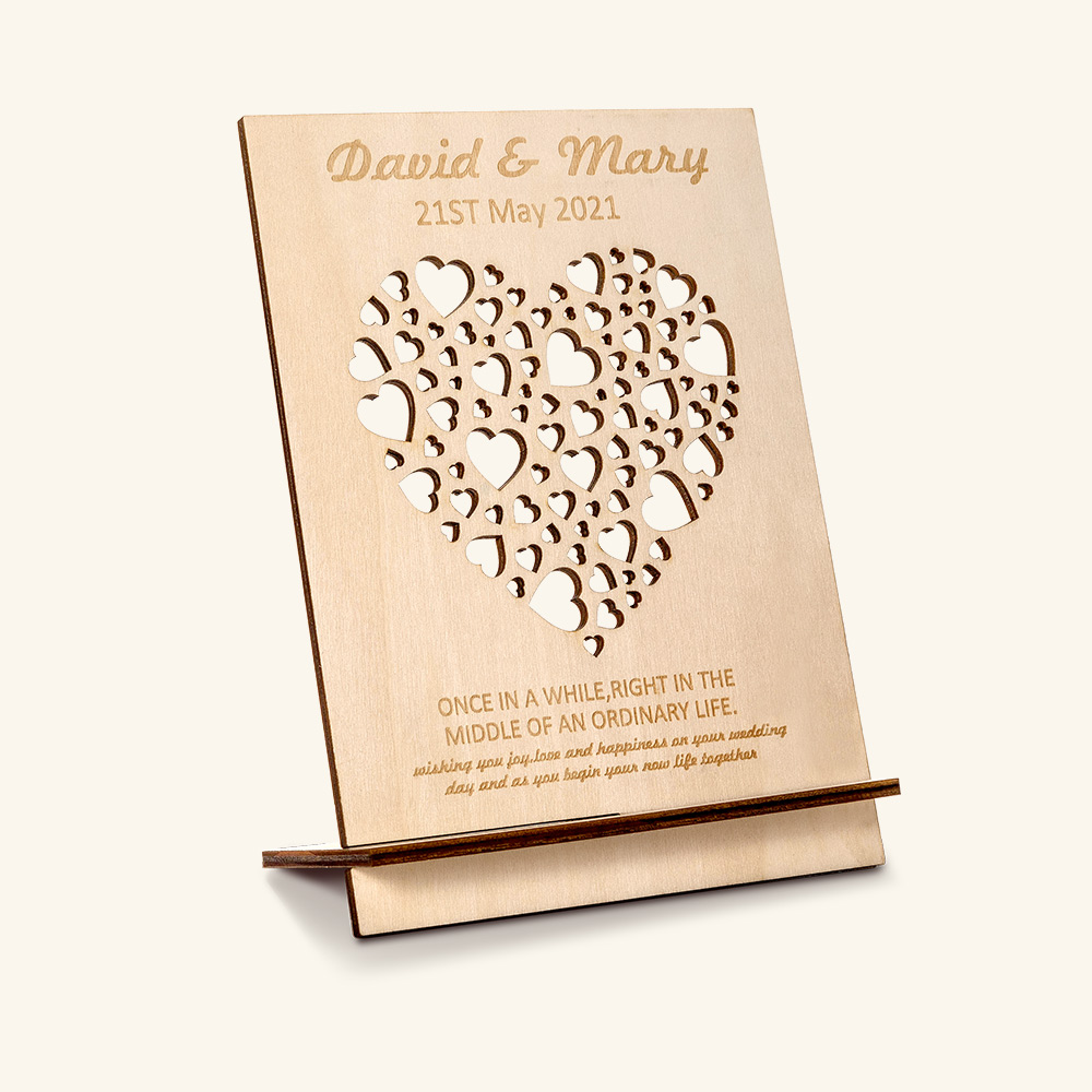 Personalized Engraved Wood Wedding Anniversary Plaque Sign