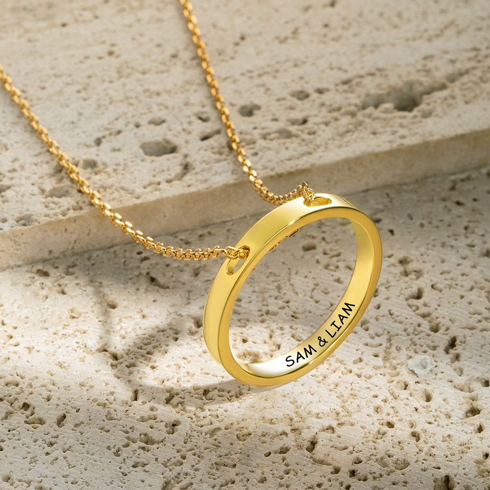 Personalized Inner Circle Engraving Necklace - CALLIE