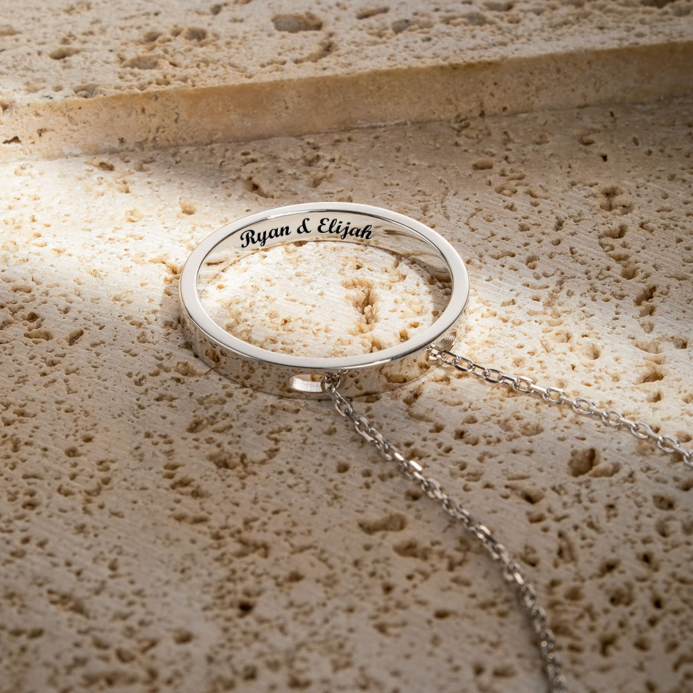 Personalized Inner Circle Engraving Necklace - CALLIE