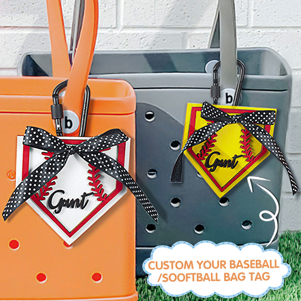 Personalized Bag Charm Tag Baseball & Softball Mom Tag - CALLIE