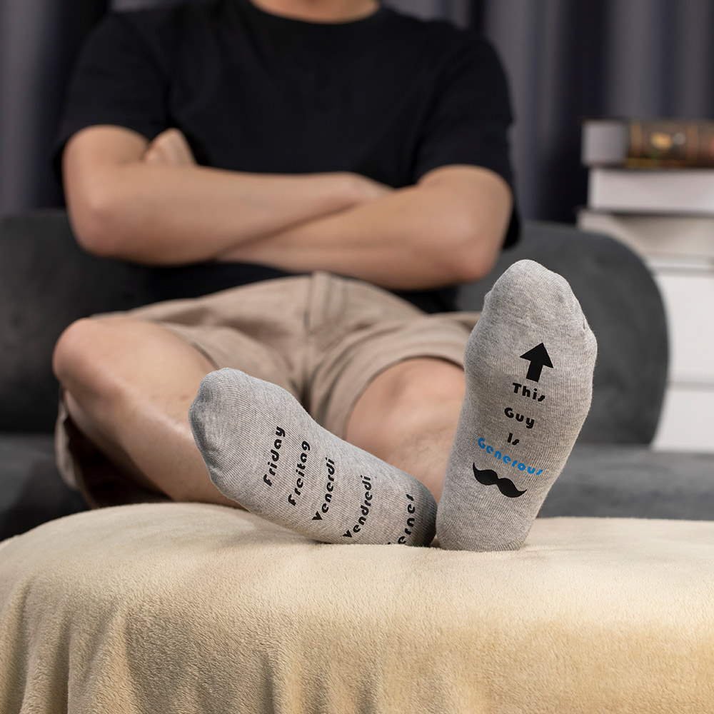 Personalized Funny Text & Hobby Icon Dad Socks - CALLIE