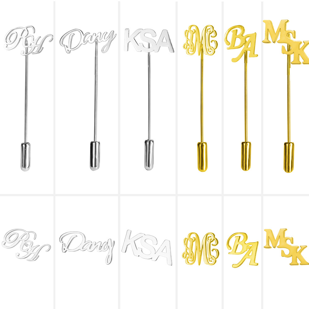 Custom Brooch Lapel Pins With Initial Name for Men - CALLIE