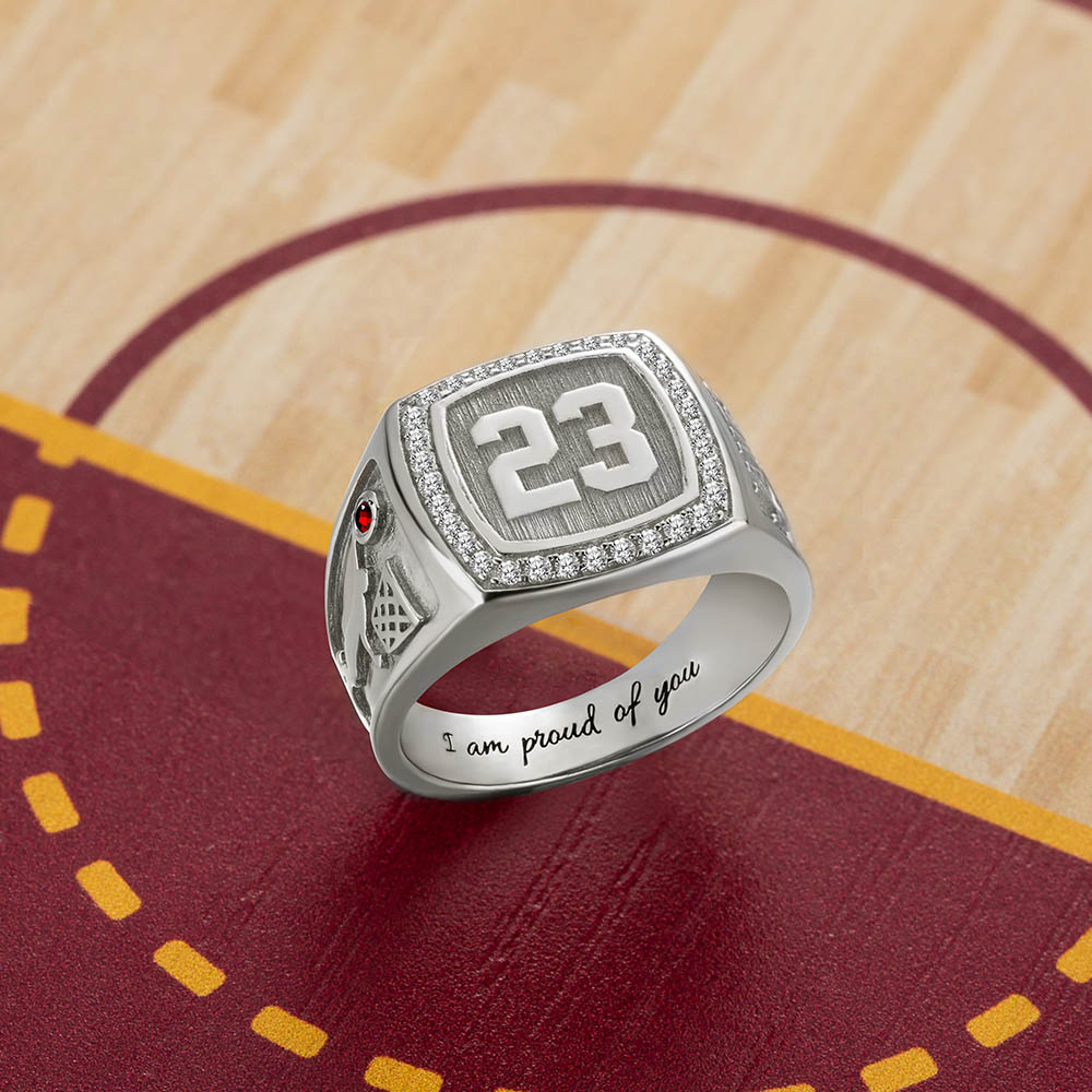 Personalized Engraved Basketball Ring with Name & Number - CALLIE