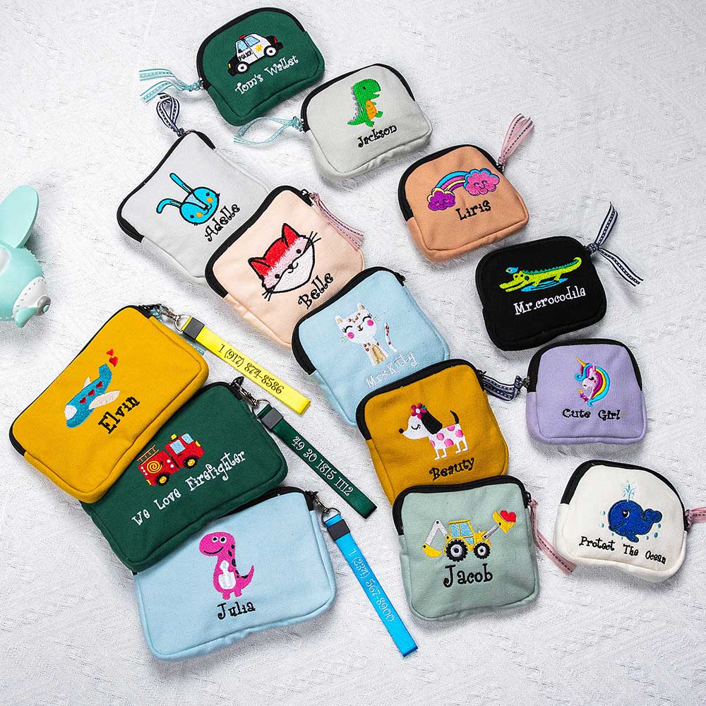 Personalized Embroidery Cartoon Pattern Wallets for Girl - CALLIE