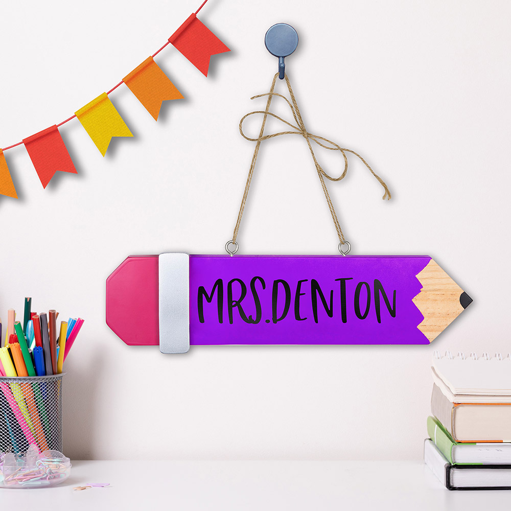 Personalized Wooden Pencil Teacher Classroom Sign Teacher Appreciation ...