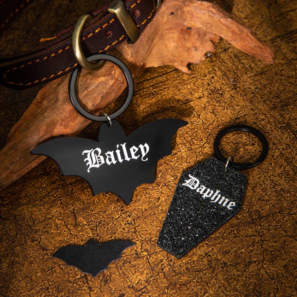 Personalized Acrylic Gothic Pet Dog ID Name Tag - CALLIE