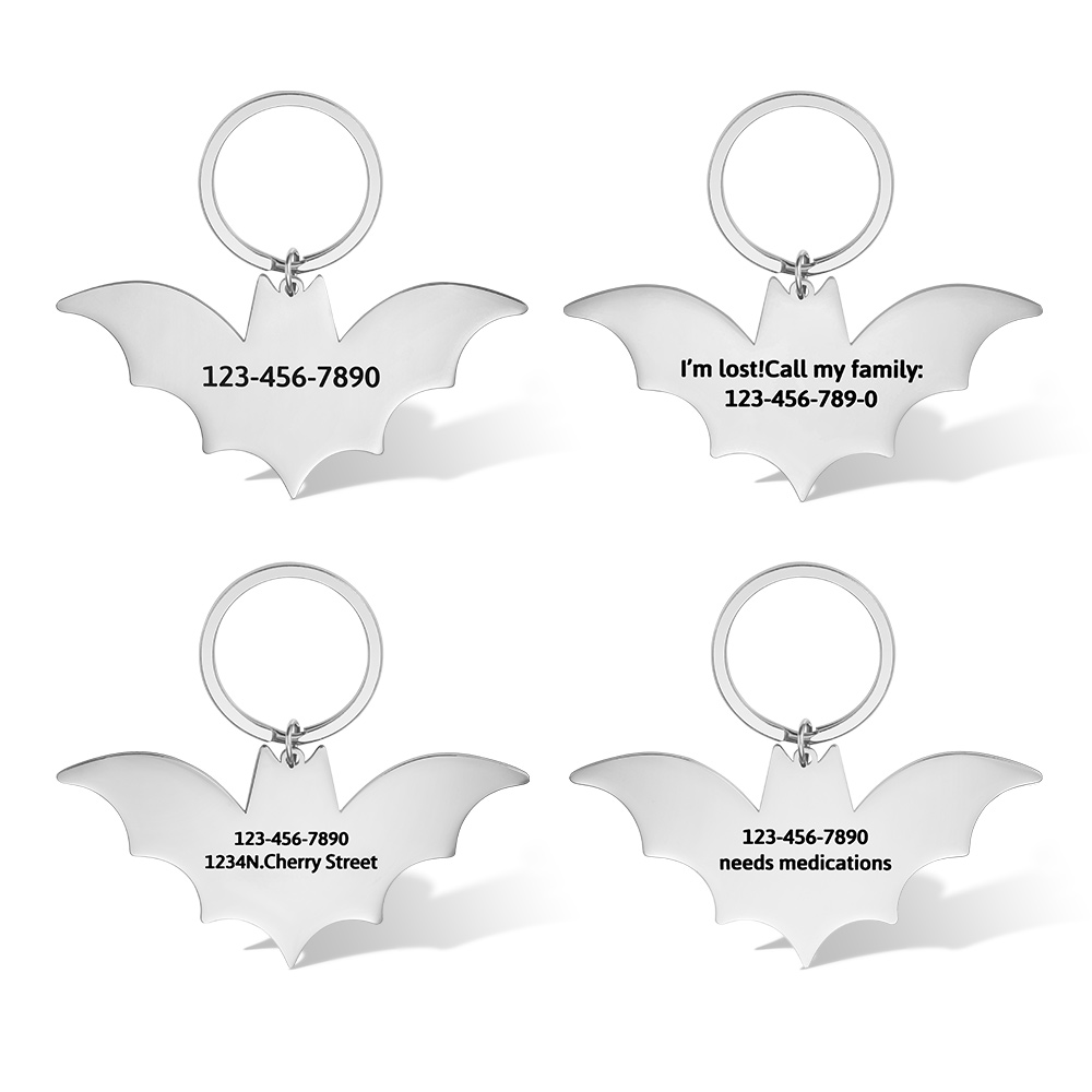 Personalized Stainless Steel Gothic Pet Dog ID Name Tag Pet Halloween ...