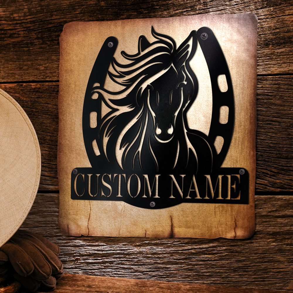 Personalized Horse Sign Metal Horse Wall Art Decor - CALLIE