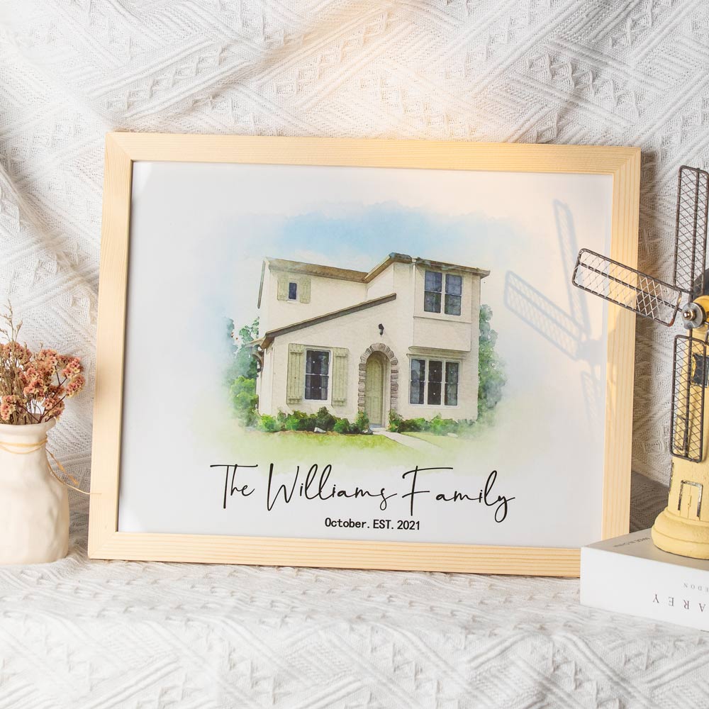 Custom House Portrait Watercolor Home Painting Gift for Housewarming ...