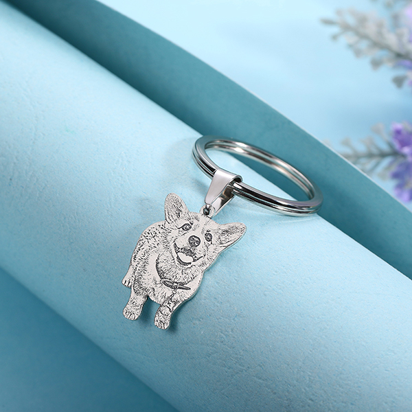 Custom Engraved Pet Photo Keychain - CALLIE