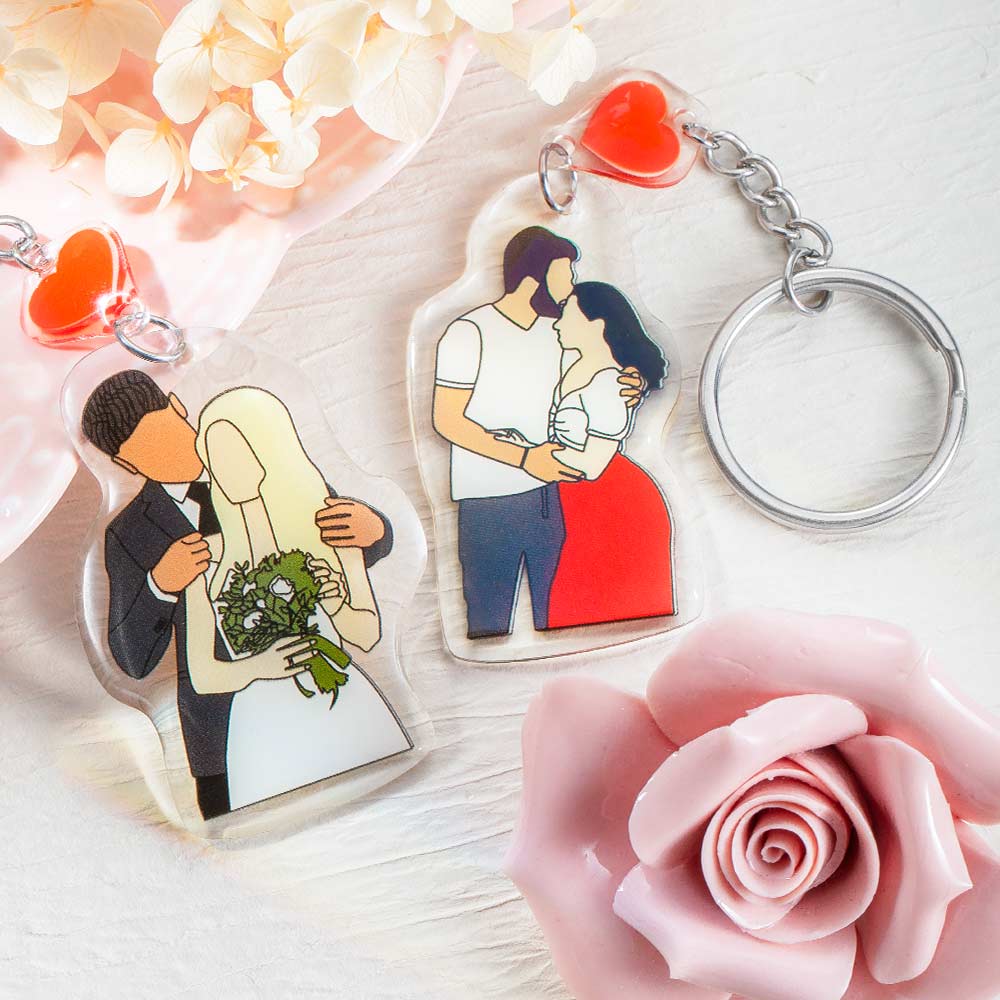Custom Creative Faceless Photo Portrait Keychain - CALLIE