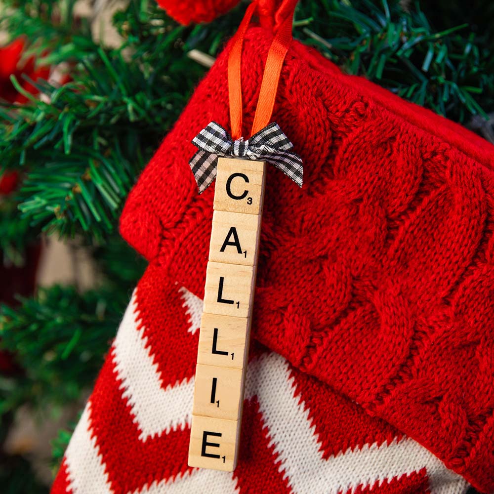 Personalized Wooden Christmas Ornaments Tree Decorations Scrabble ...