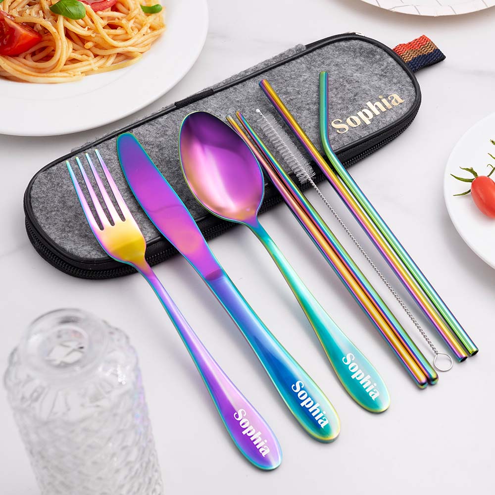 Customized Portable Travel Camping Utensils Cutlery Set with Case ...
