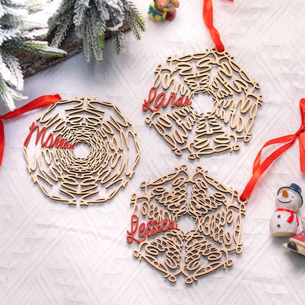 Personalized Name Wooden Snowflake Ornament - CALLIE