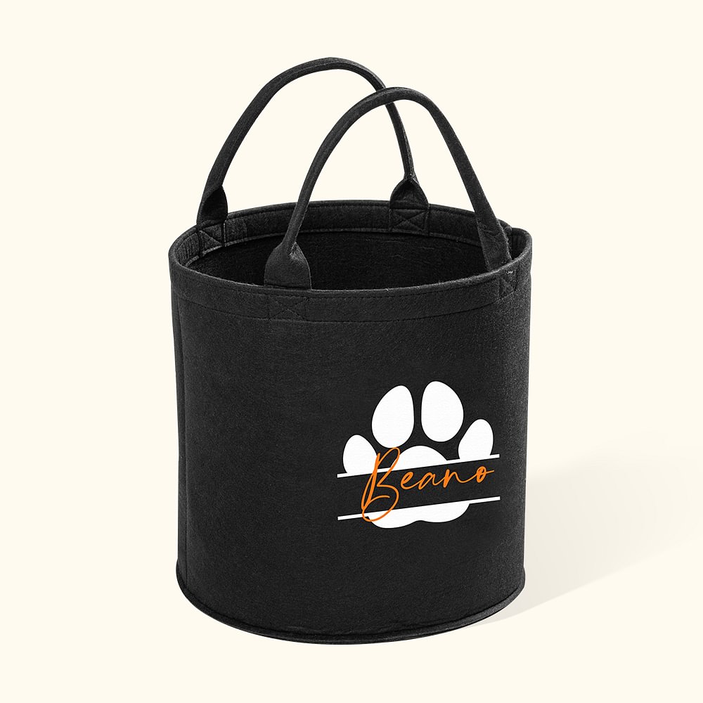 Personalized Felt Pet Paw Storage Baskets - CALLIE