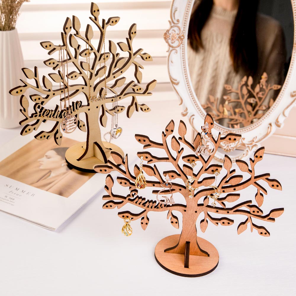 Personalized Wooden Tree Jewelry Organizer for Woman - CALLIE