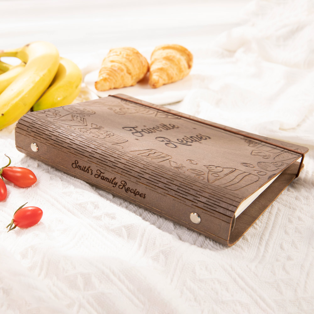Personalized Wooden Blank Recipe Book Food Cook Book Journal Birthday ...