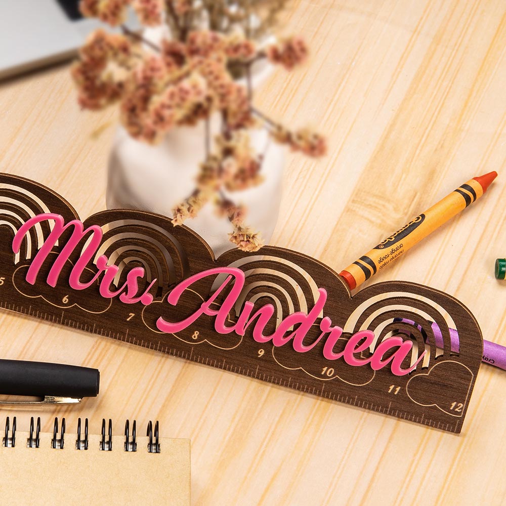 Personalized Rainbow Name Ruler for Teacher Appreciation Gift - CALLIE