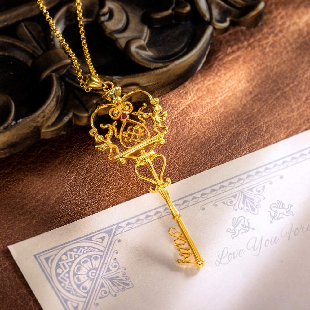 Personalized Celtic Knot Cupid Key Name Necklace Valentine's Day Gift ...