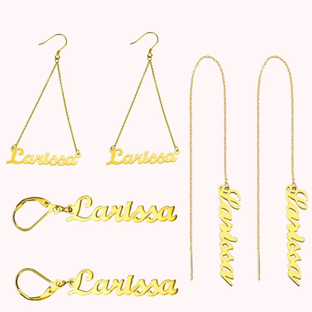 Custom Hoop Name Plate Earrings - CALLIE