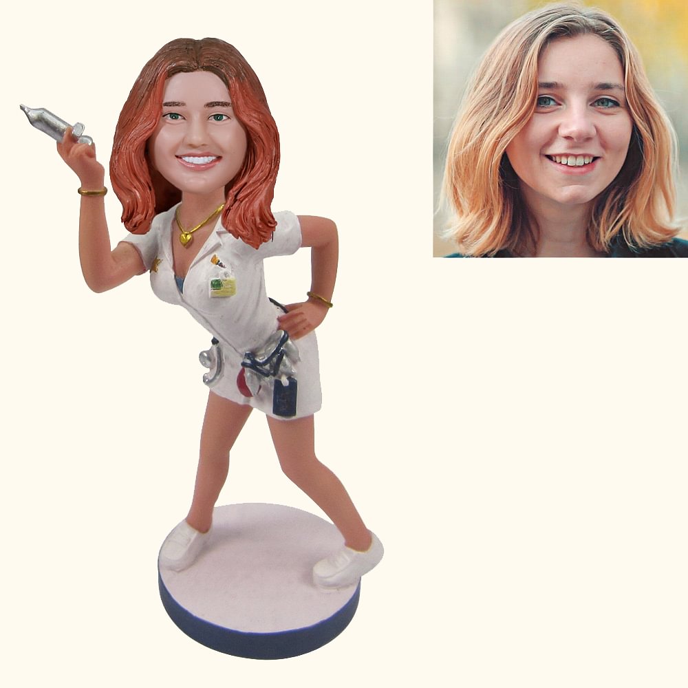 Personalized Female Nurse Bobblehead - CALLIE