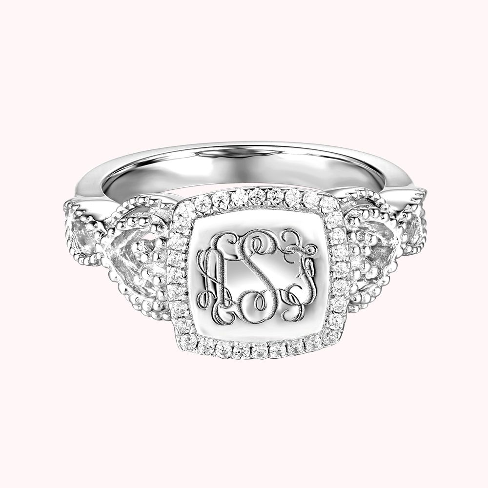 Personalized Womens Vintage Engraved Sterling Silver Custom Initials ...